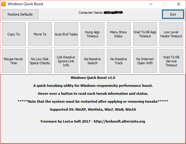 Îmbunătățește performanța la Windows 10 cu Quick Boost