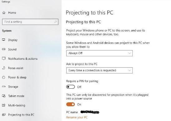 Proiectare ecran wireless în Windows 10 cu Miracast