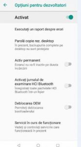 Activare sau dezactivare opțiuni dezvoltator pe Android