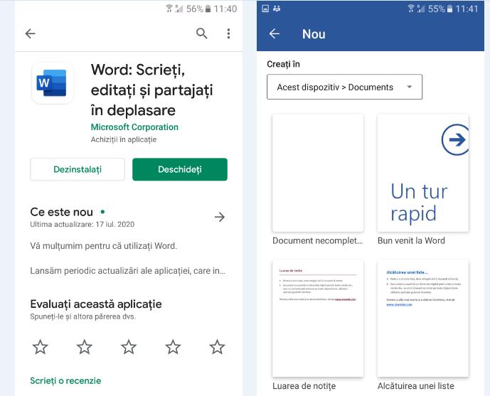 Utilizare aplicația Word pe telefon sau tabletă - OmulBun.com