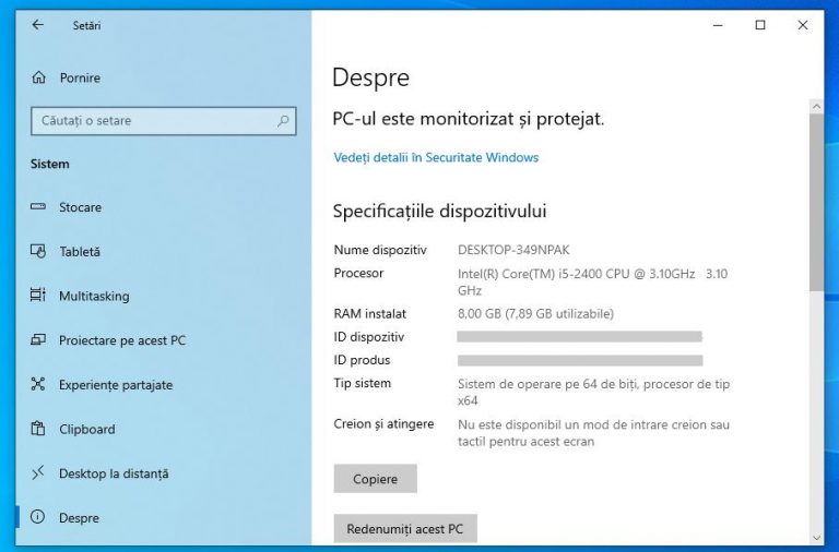 Unde văd caracteristicile calculatorului